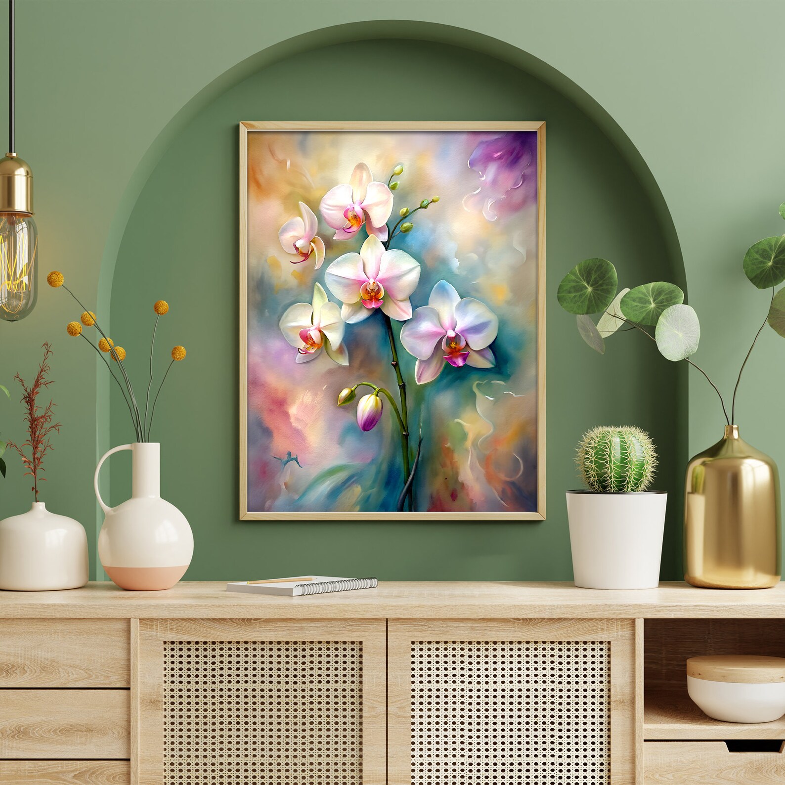 ORCHIDS BLOOM PAINTING - Printable Wall Art, Orchid Painting, Orchid ...