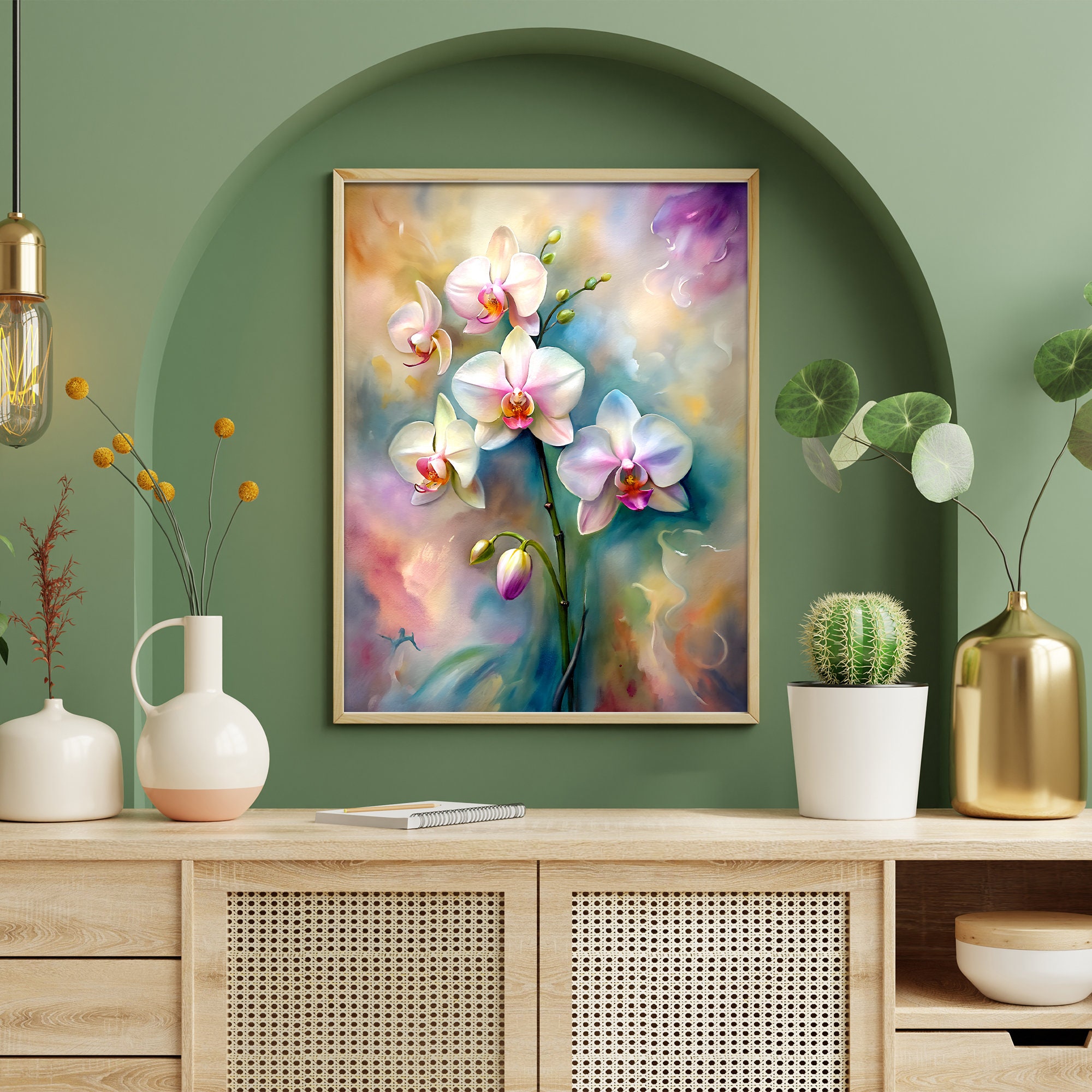 ORCHIDS BLOOM PAINTING - Printable Wall Art, Orchid Painting, Orchid ...