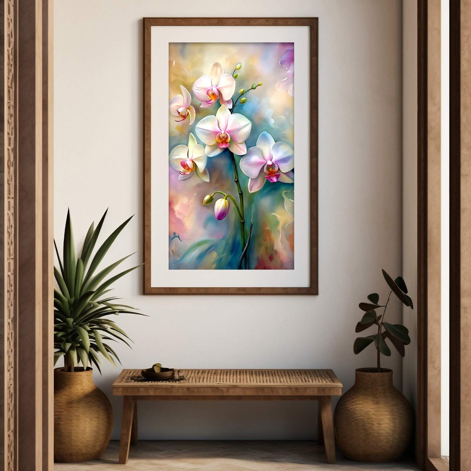 ORCHIDS BLOOM PAINTING - Printable Wall Art, Orchid Painting, Orchid ...