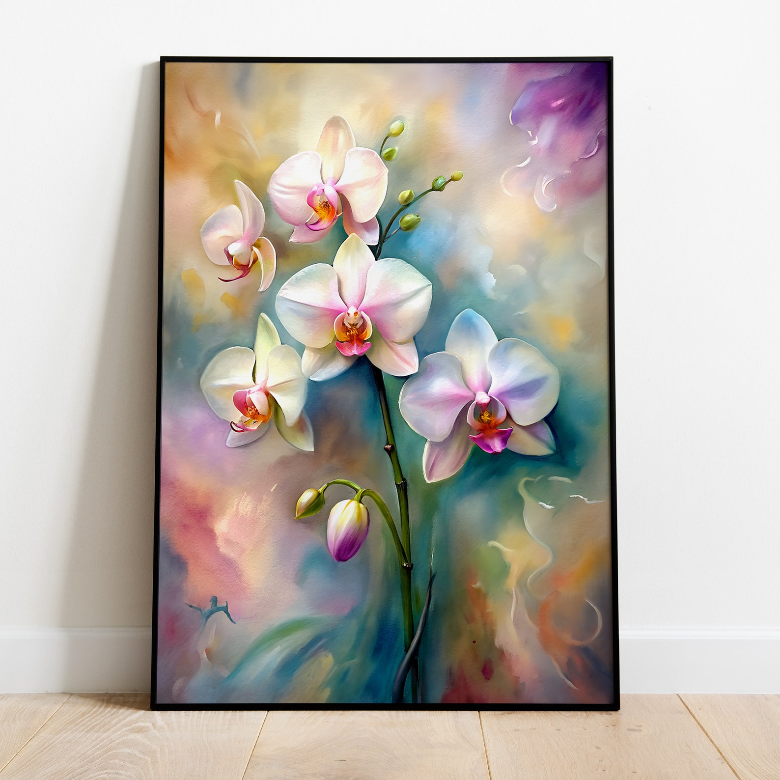 ORCHIDS BLOOM PAINTING - Printable Wall Art, Orchid Painting, Orchid ...