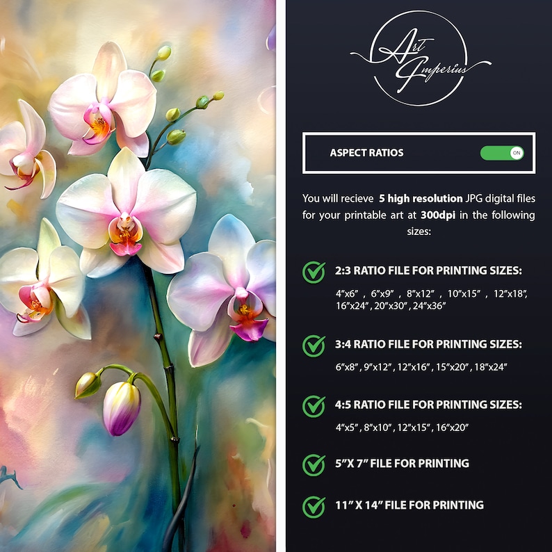 ORCHIDS BLOOM PAINTING - Printable Wall Art, Orchid Painting, Orchid ...