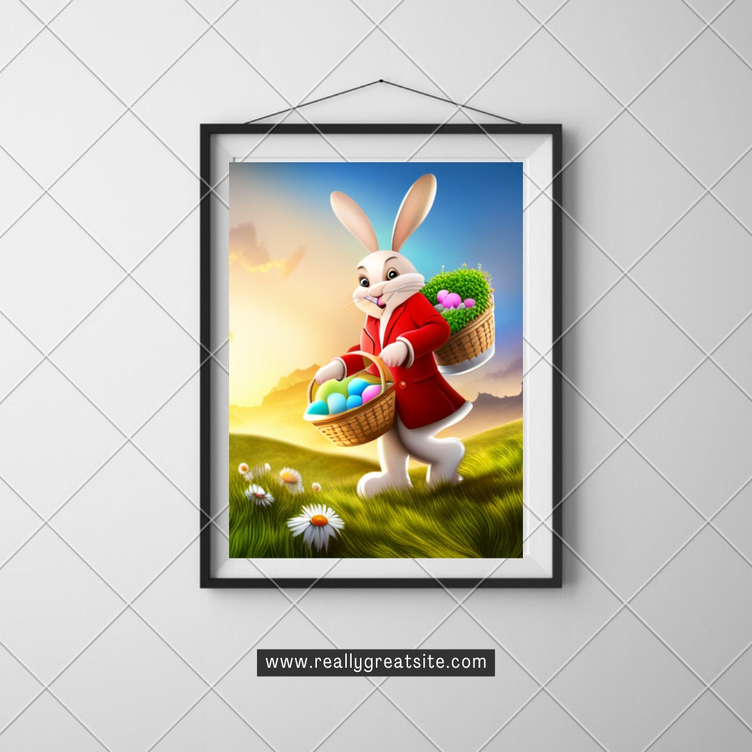Easter Bunny Printable Easter Wall Art Spring Print Easter Print Easter ...
