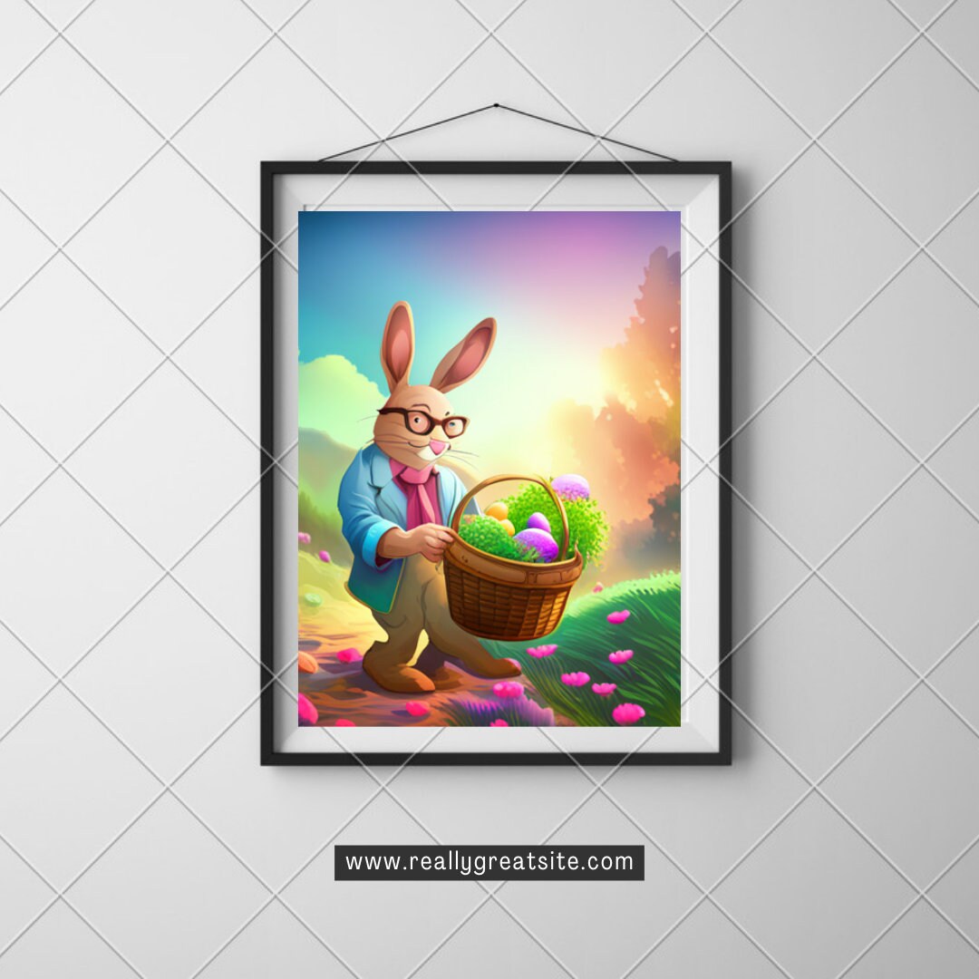 Easter Bunny Printable Easter Wall Art Spring Print Easter Print Easter ...