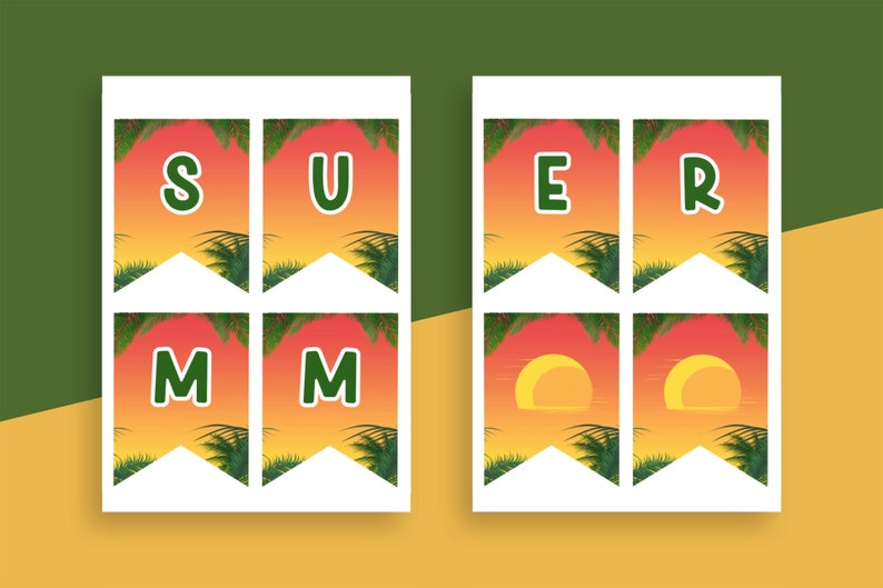 Printable Summer Banner Printable Summer Garland Printable Summer Decor ...