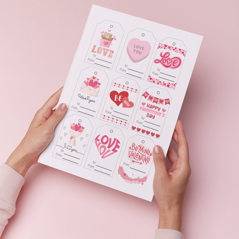 Valentine Tags Printable Printable Valentine Gift Tags Instant Download ...