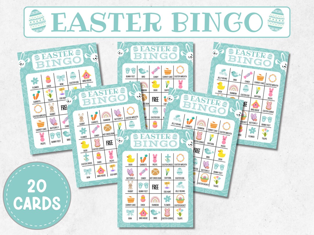 Easter Bingo Printable Easter Bingo Sheets Easter Party Bingo Kids ...