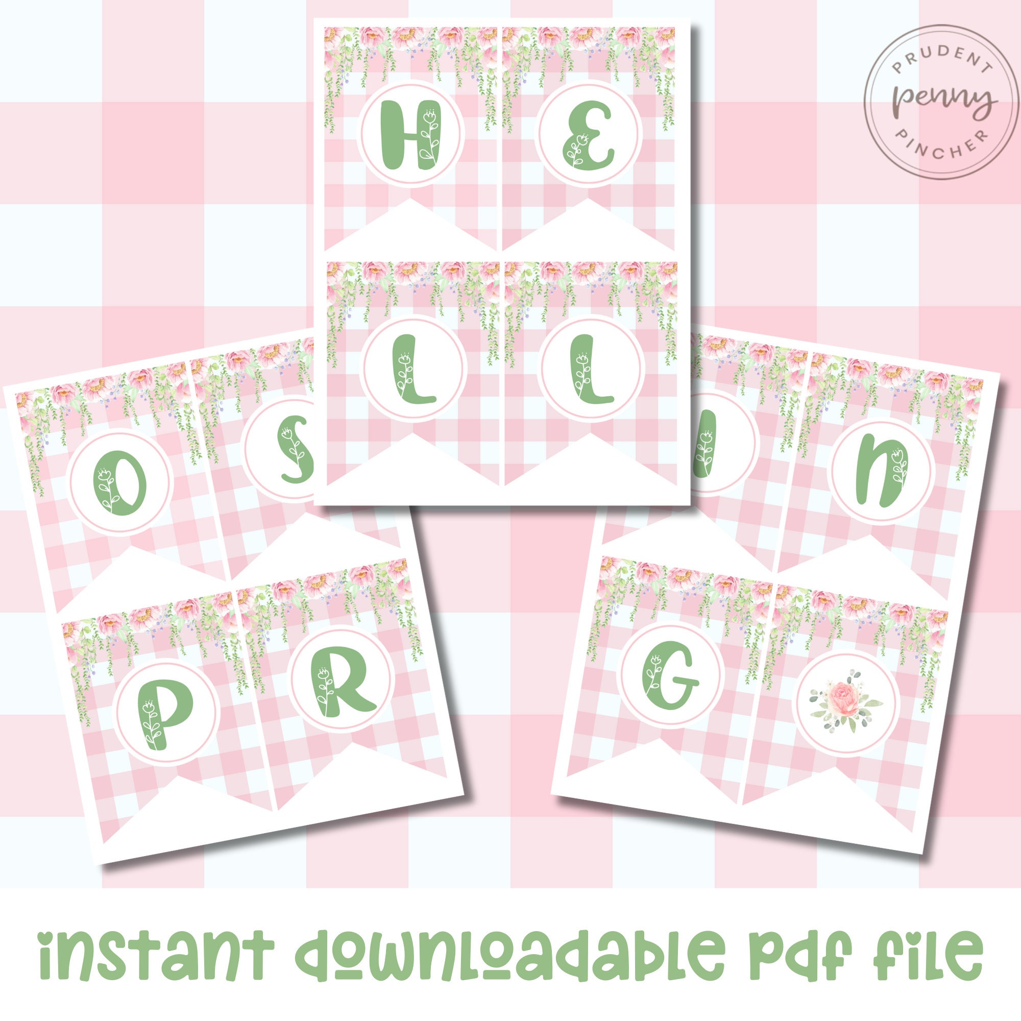 Printable Spring Banner Printable Floral Garland Printable Spring Decor ...