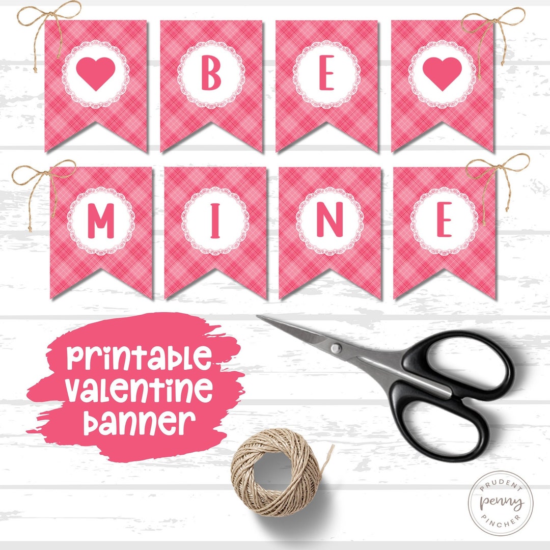 Printable Valentine's Day Banner Printable Heart Garland Printable ...