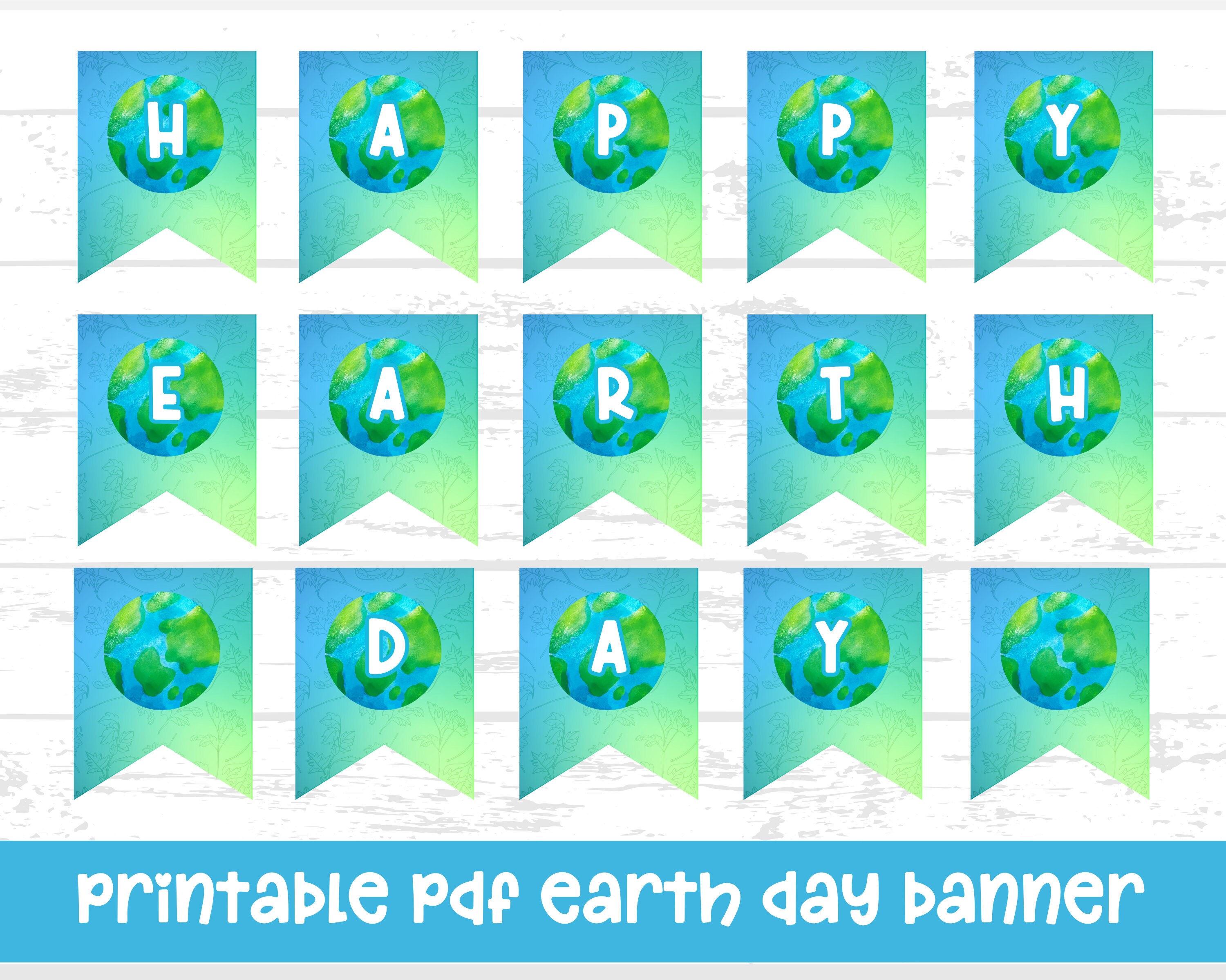 Printable Earth Day Banner Printable Happy Earth Day Garland Printable ...
