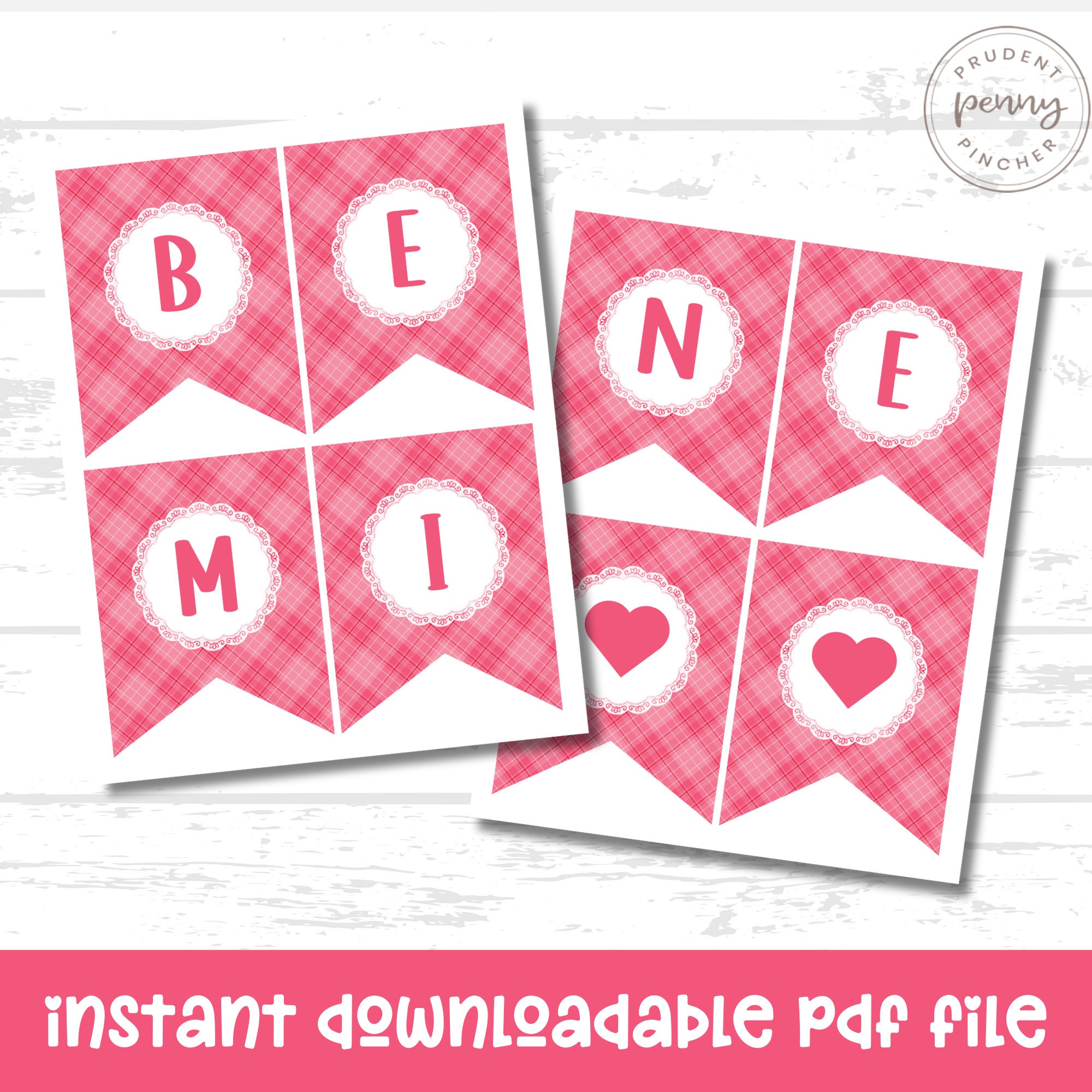 Printable Valentine's Day Banner Printable Heart Garland Printable ...