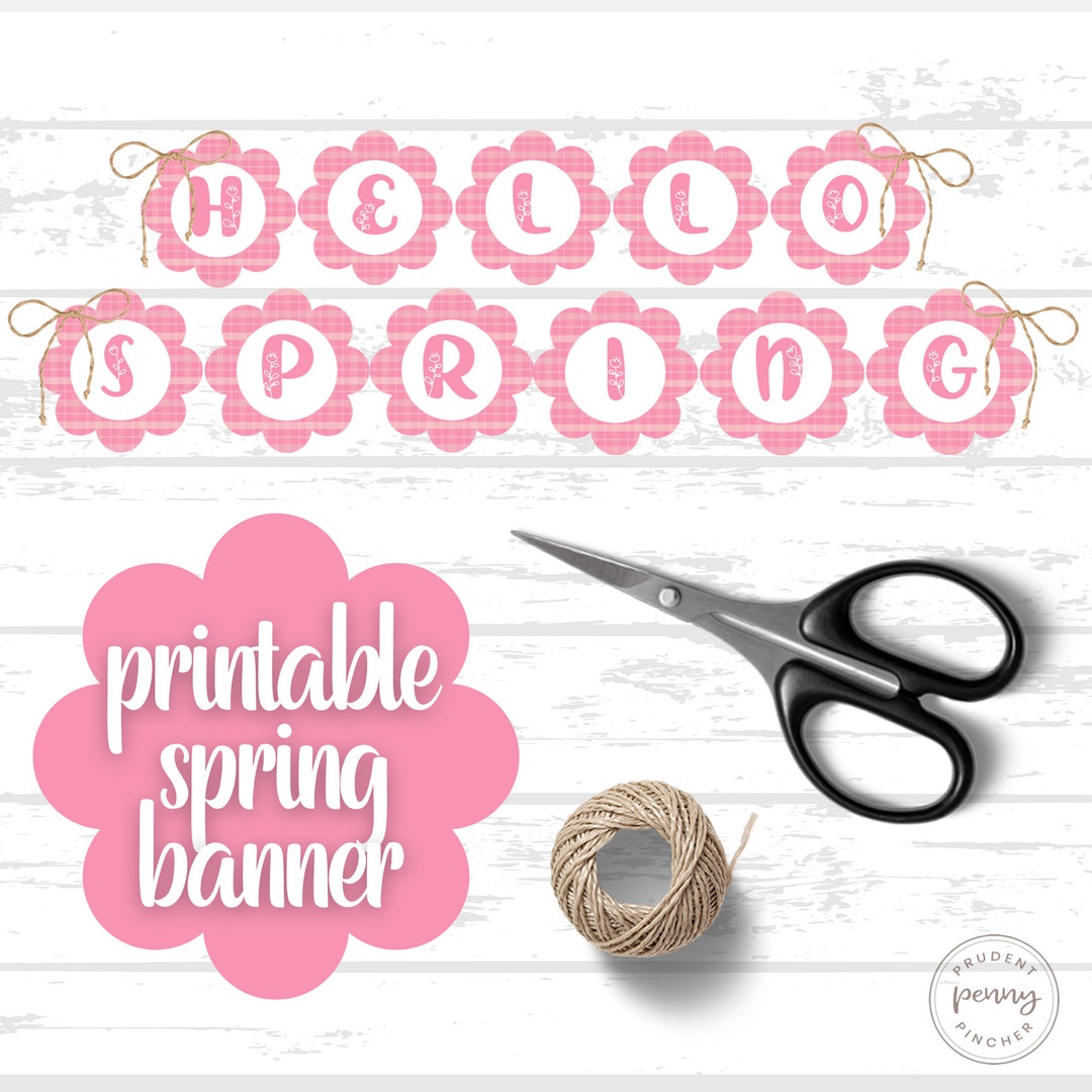 Printable Spring Banner Printable Flower Garland Printable Spring Decor ...