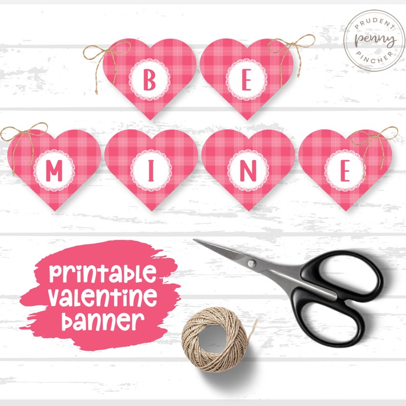 Printable Valentine's Day Banner Printable Heart Garland Printable ...