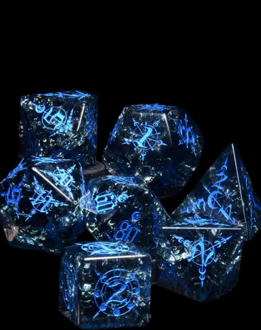 Gemstone Dice Set , Dnd , Role Polyhedra Dice Set,blue Dice - Etsy