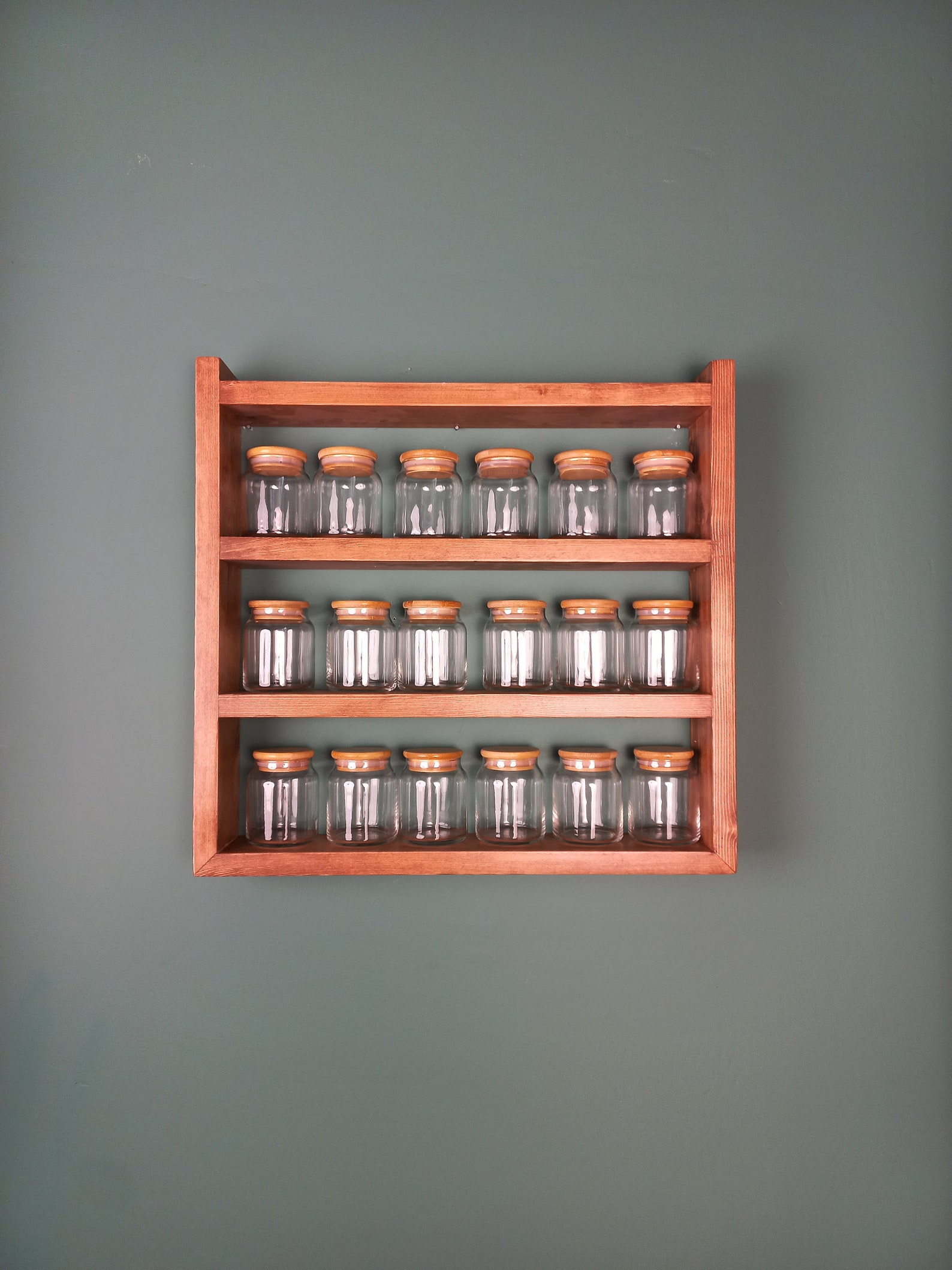 Wooden Spice Rack, Wall Spice Rack, Wooden Shelf, Essential Oil Rack ...