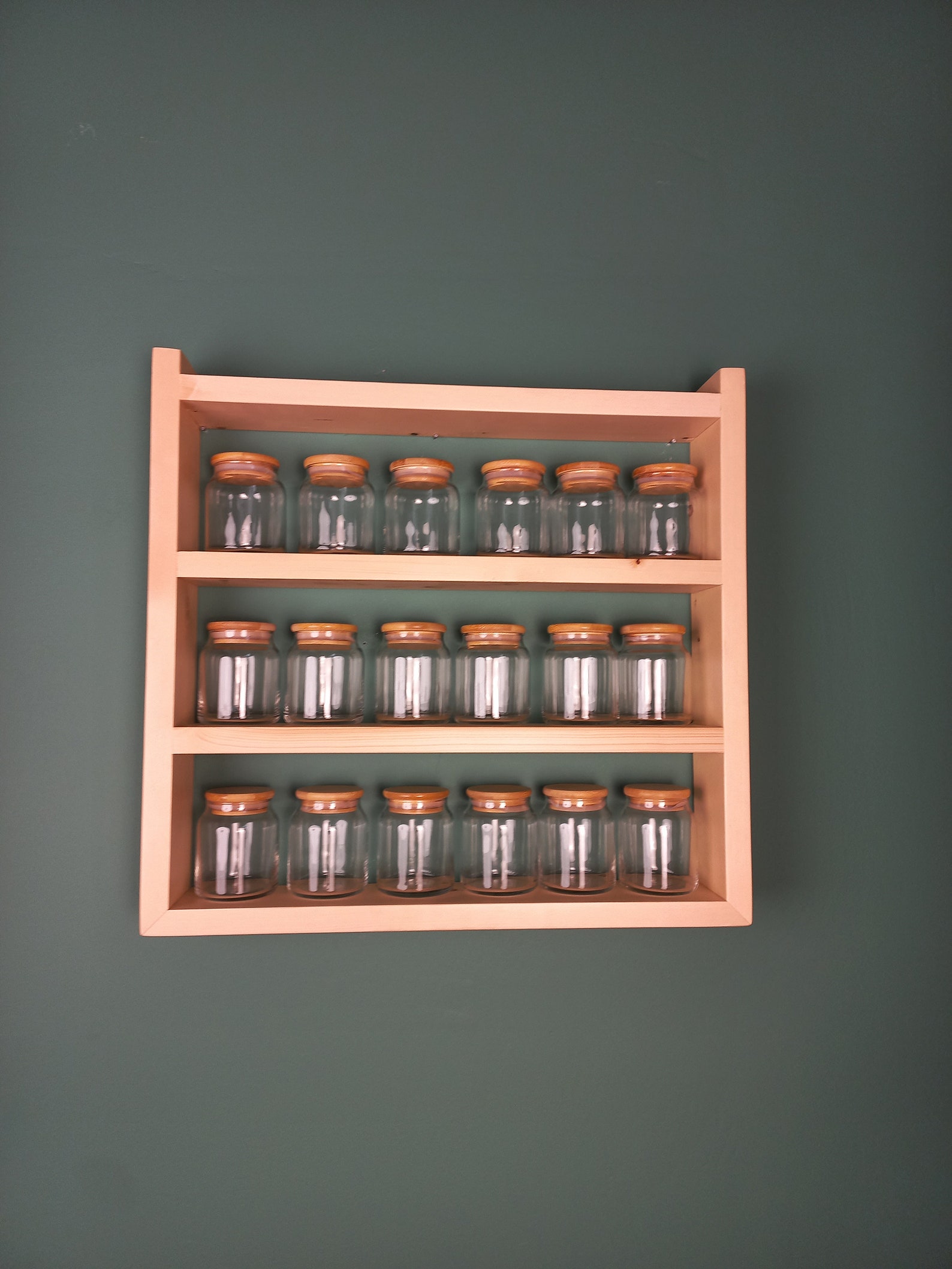 Wooden Spice Rack, Wall Spice Rack, Wooden Shelf, Essential Oil Rack ...