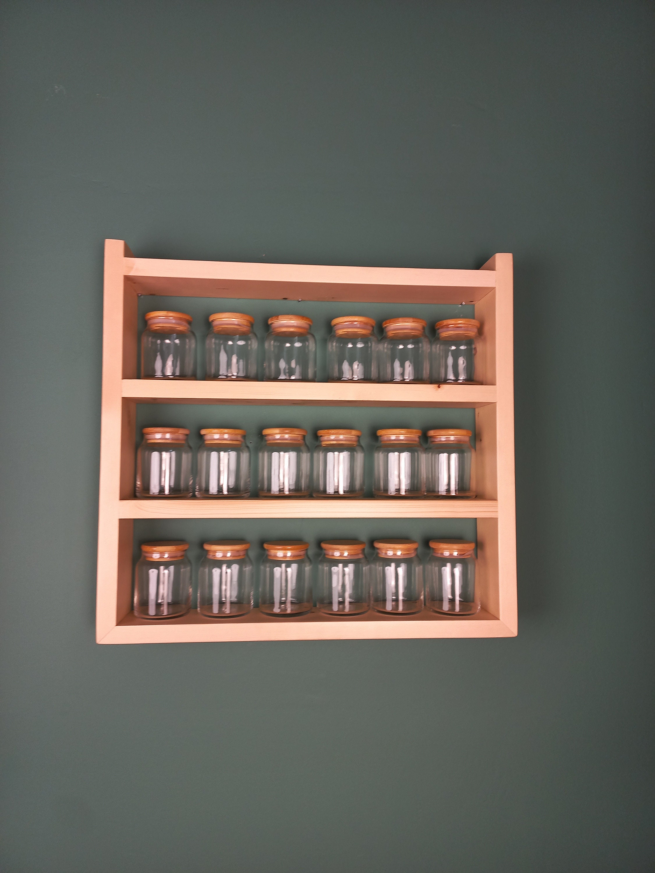 Wooden Spice Rack, Wall Spice Rack, Wooden Shelf, Essential Oil Rack ...