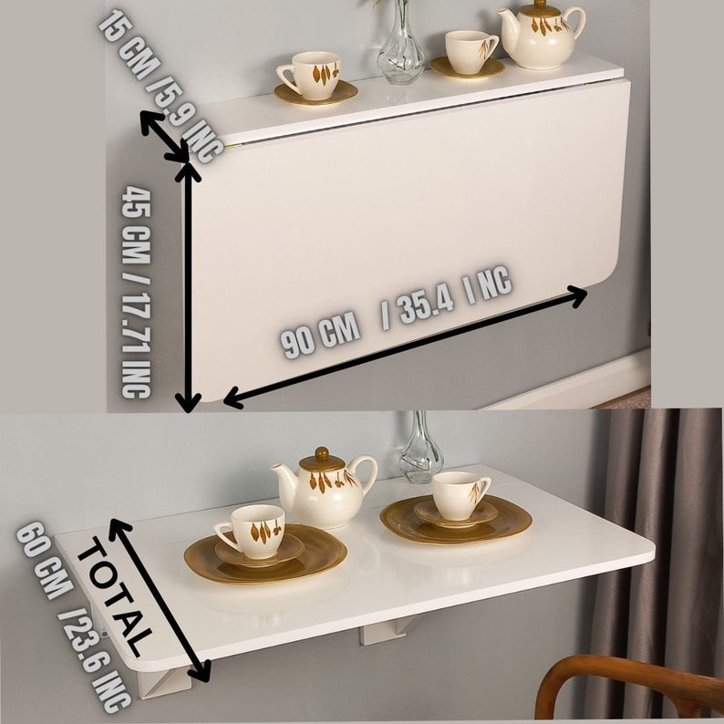 Wall-mounted Folding Table, Folding Table With Shelves, Space Saving ...