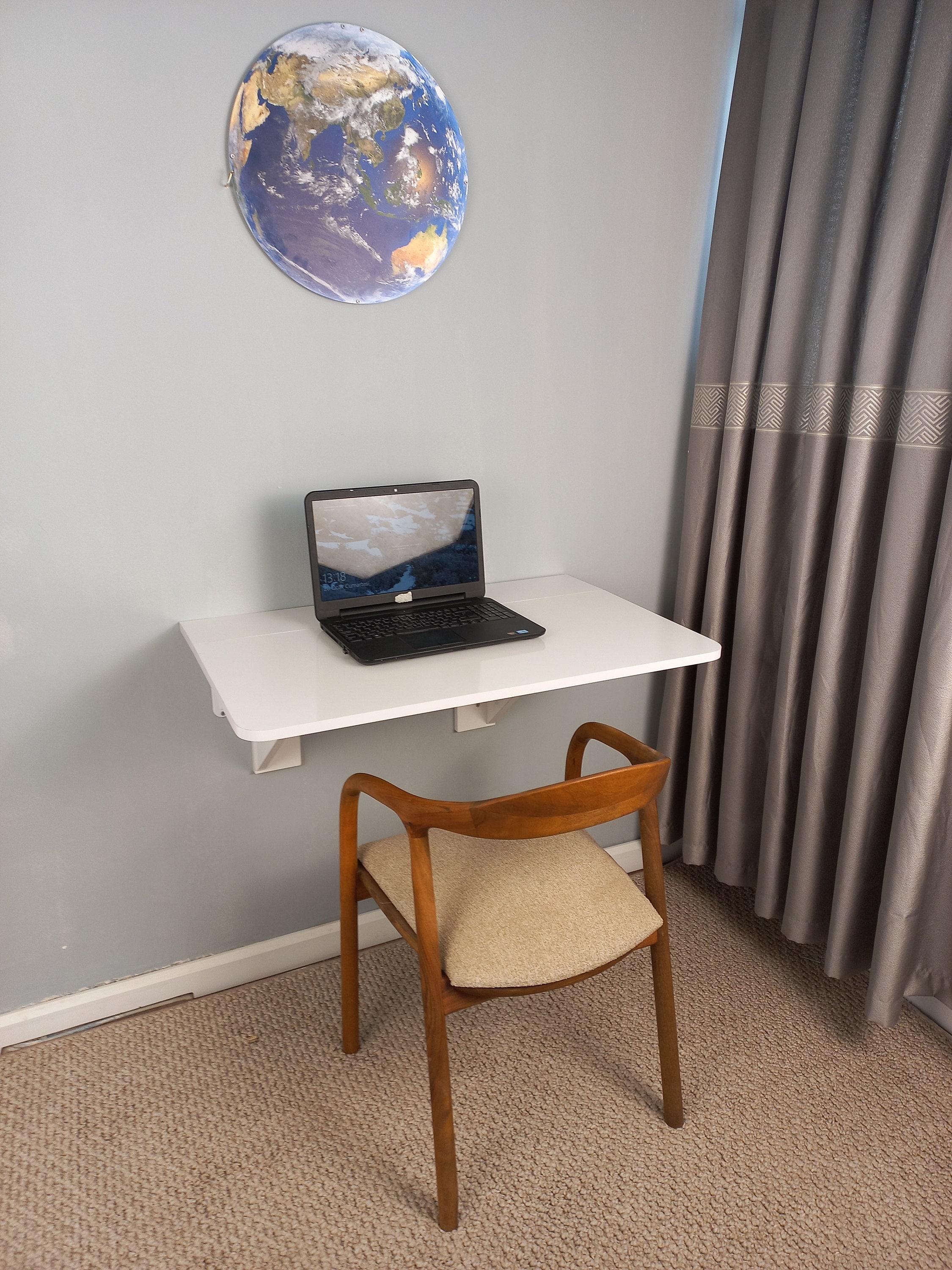 Wall-mounted Folding Table, Folding Table With Shelves, Space Saving ...