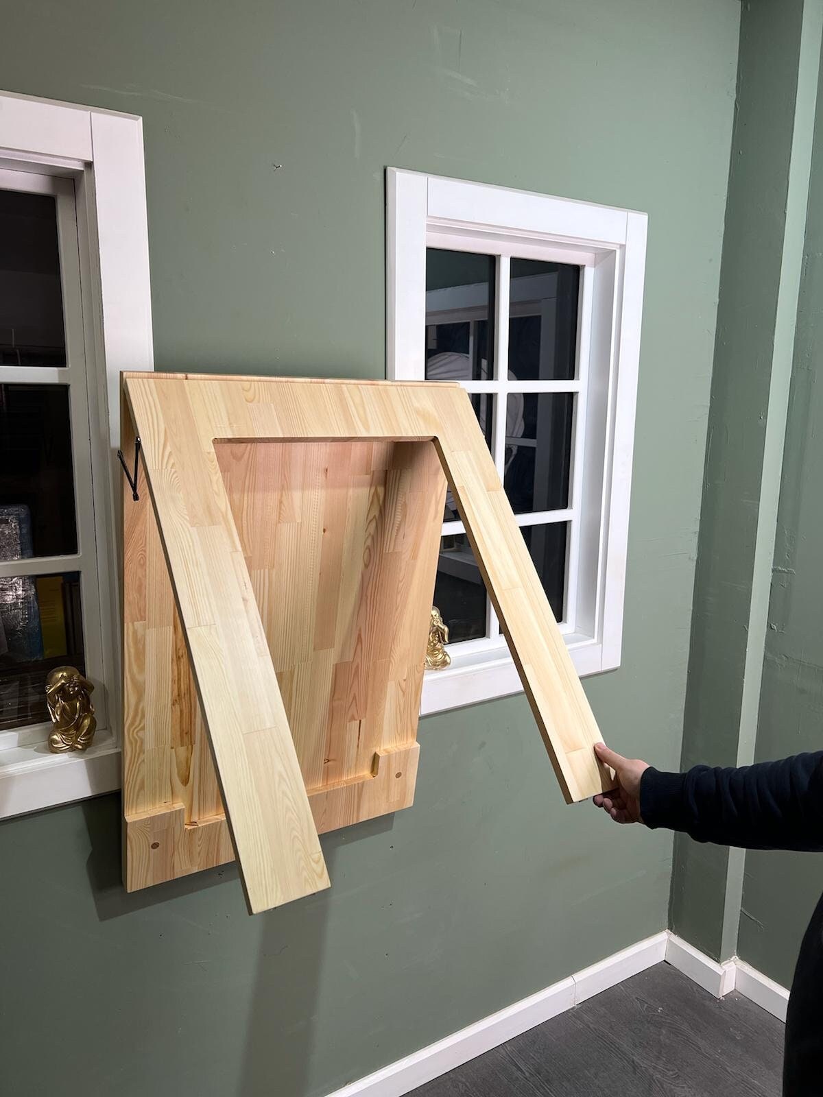 Natural Wood Folding Table, Framed Folding Table, Foldable Kitchen ...