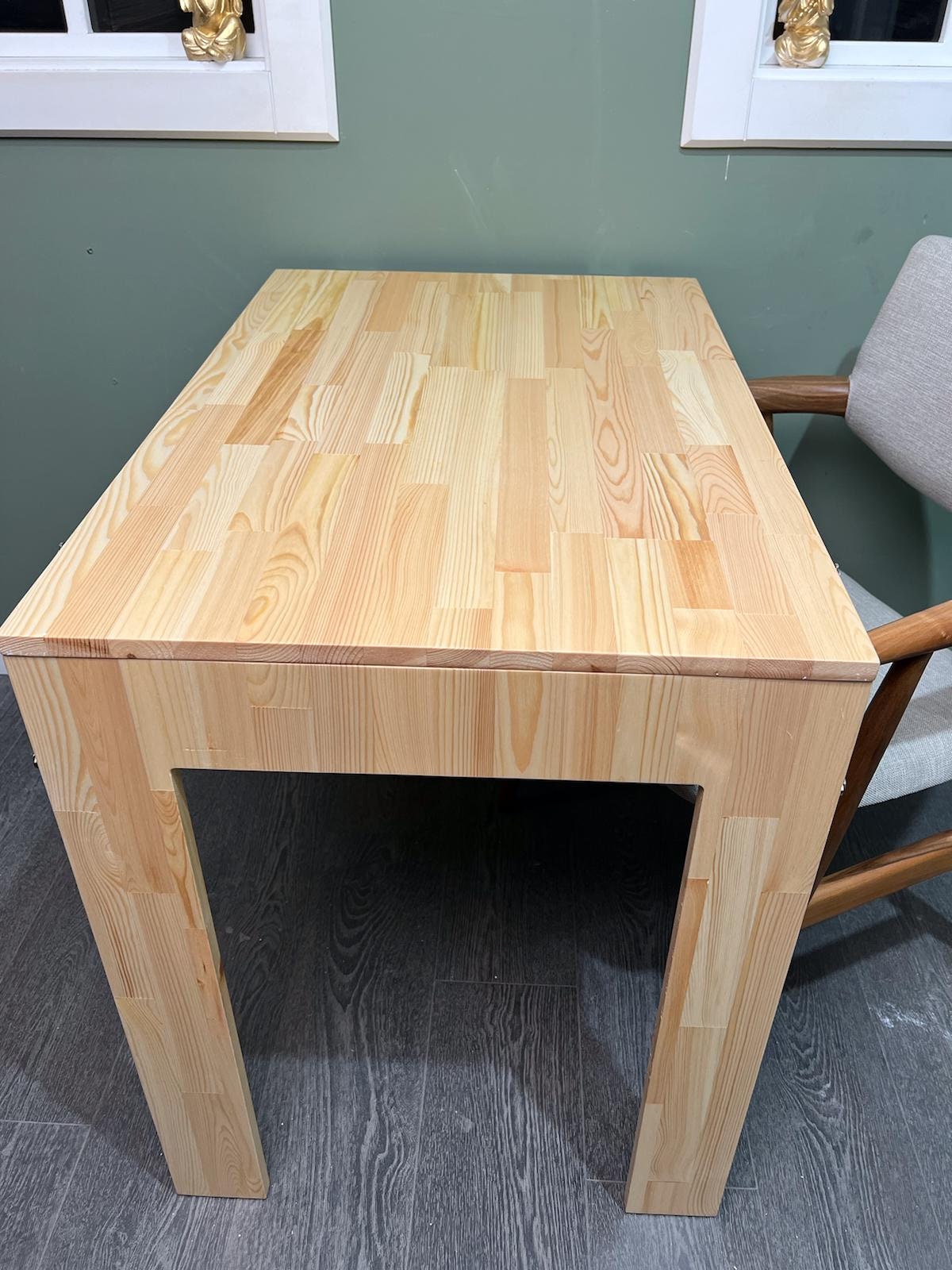 Natural Wood Folding Table, Framed Folding Table, Foldable Kitchen ...