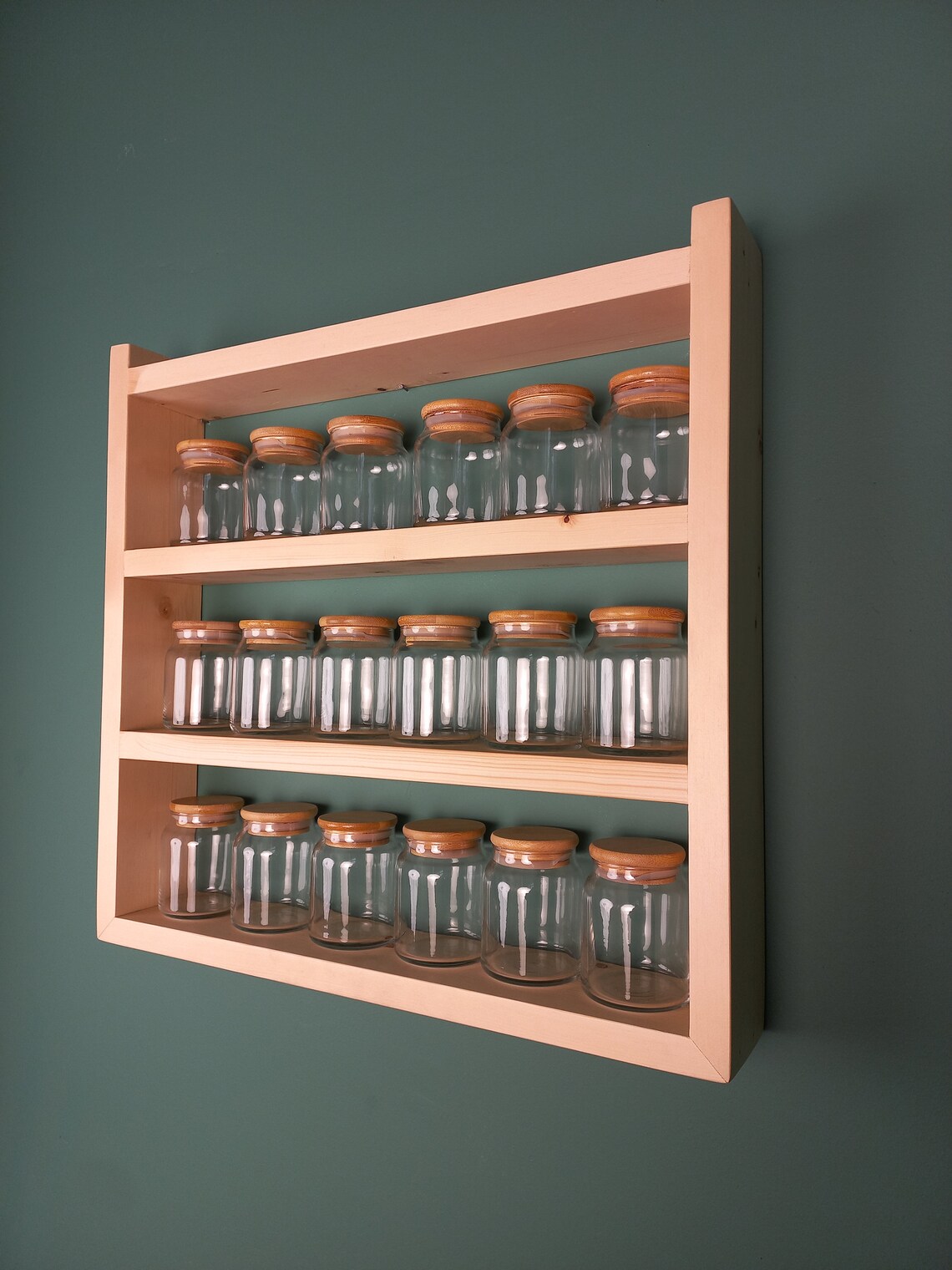 Wooden Spice Rack, Wall Spice Rack, Wooden Shelf, Essential Oil Rack ...