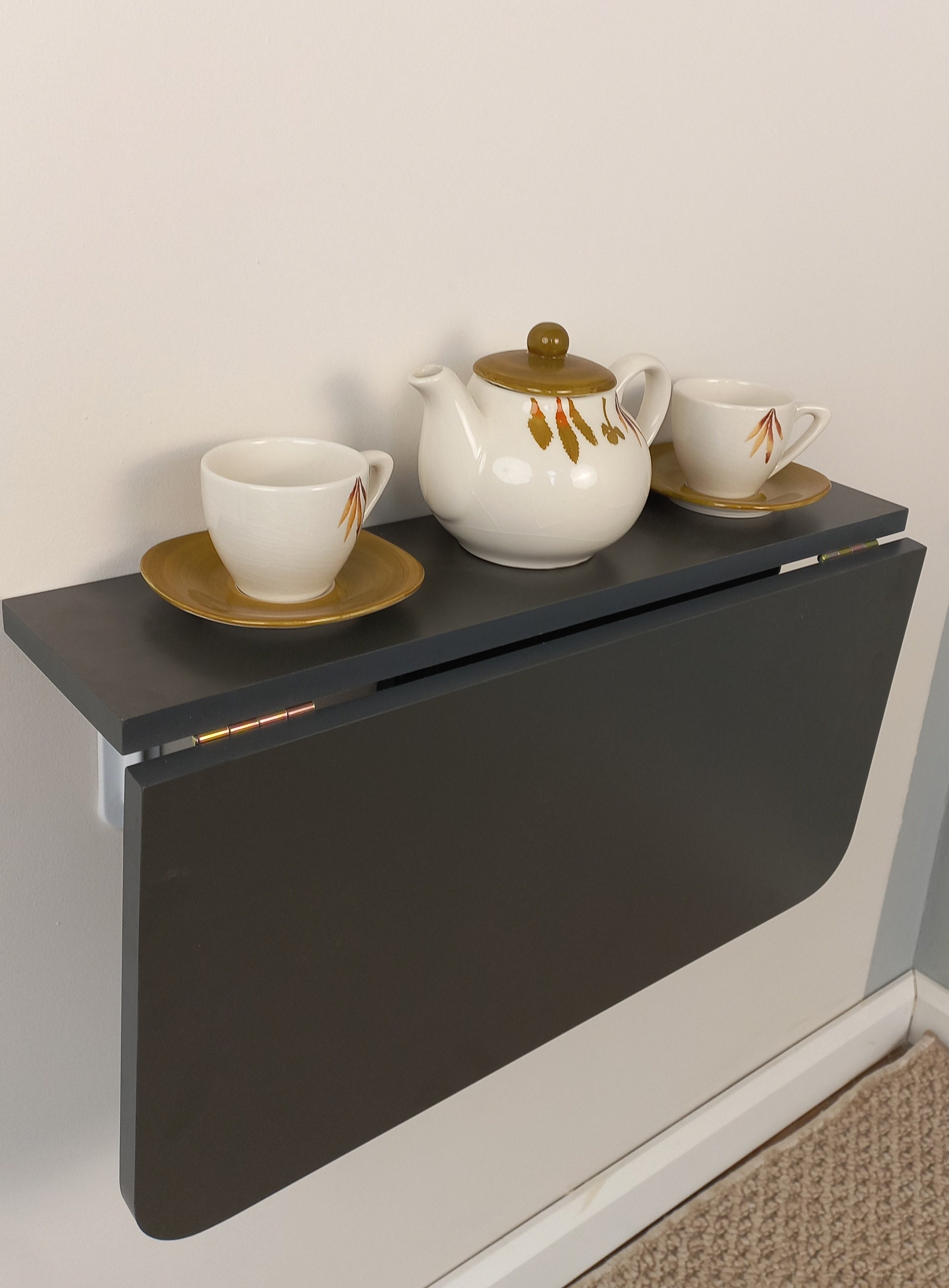 Wall-mounted Folding Table, Folding Table With Shelves, Space Saving ...