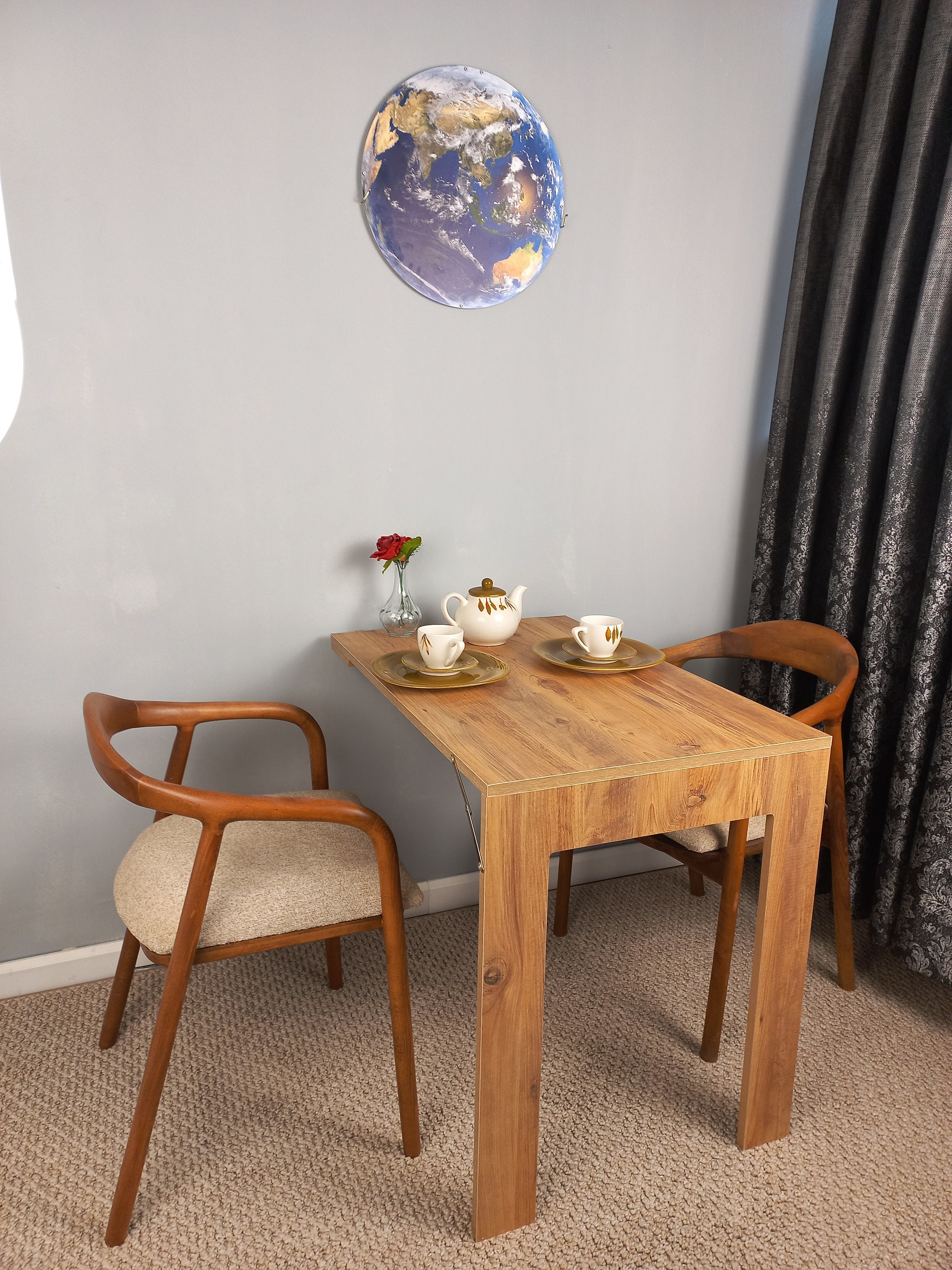 Wall Mounted Folding Table, Framed Folding Table, Foldable Kitchen ...