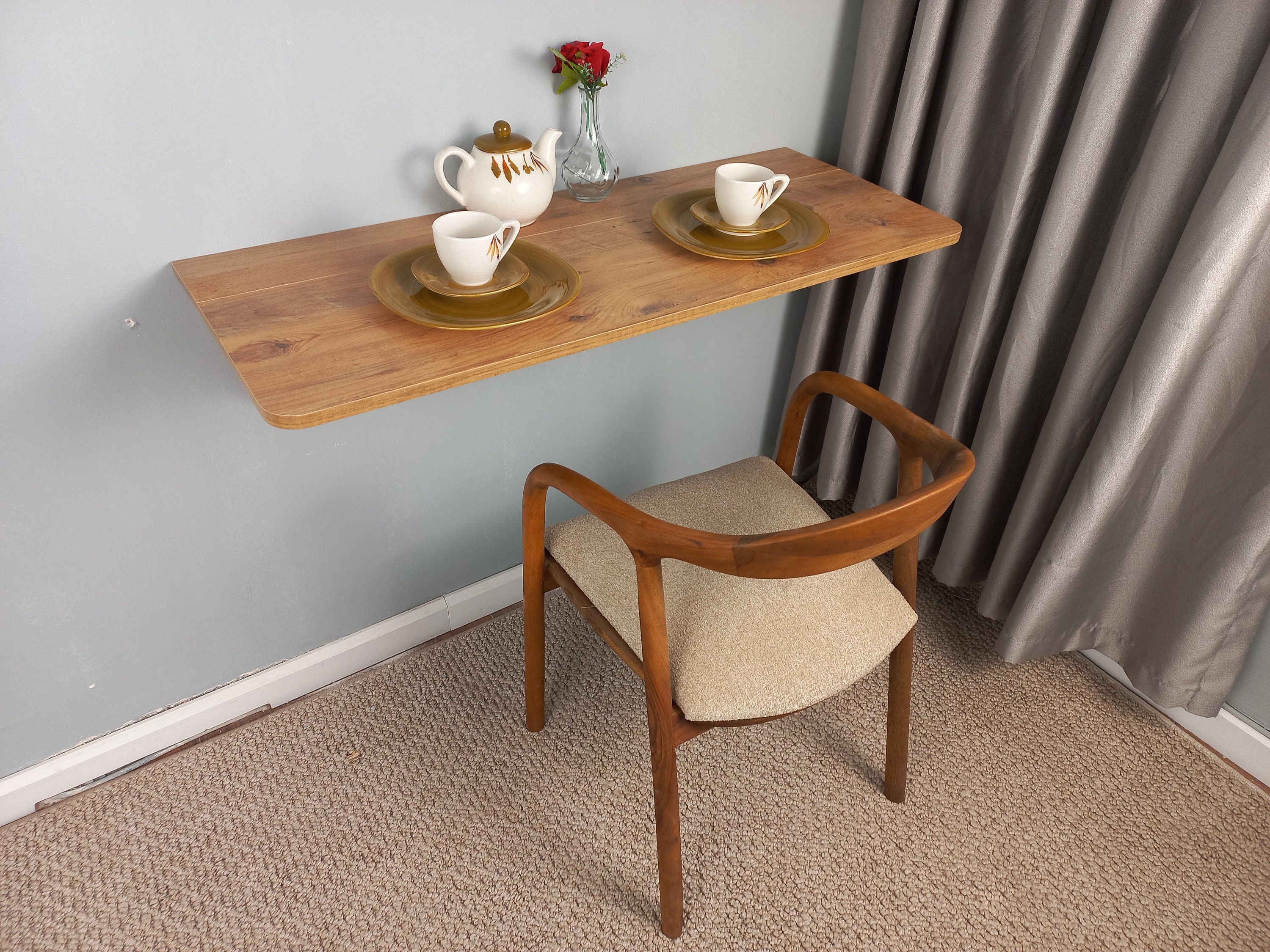 Wall-mounted Folding Table, Folding Table With Shelves, Space Saving ...