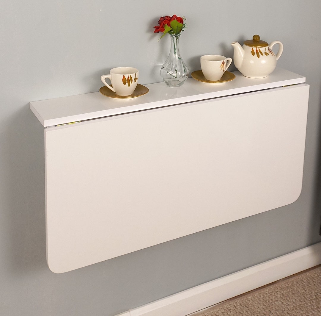 Wall-mounted Folding Table, Folding Table With Shelves, Space Saving ...
