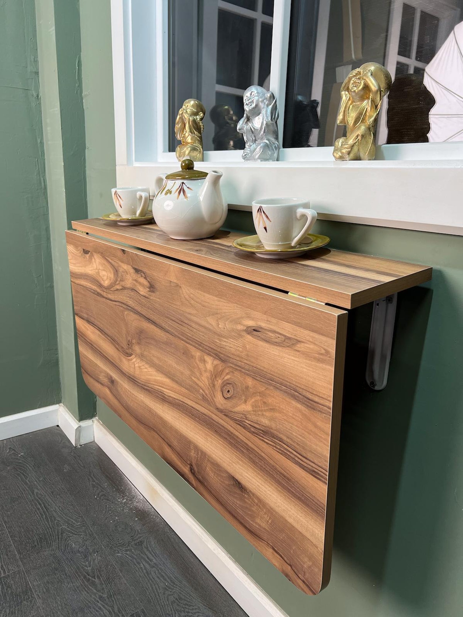 Wall-mounted Folding Table, Folding Table With Shelves, Space Saving ...