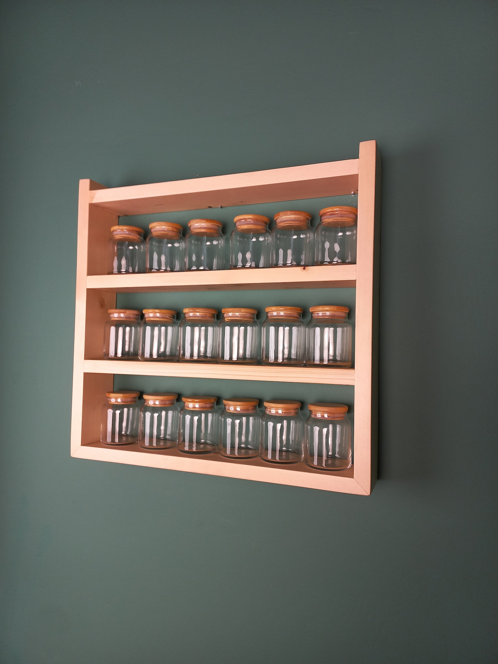 Wooden Spice Rack, Wall Spice Rack, Wooden Shelf, Essential Oil Rack ...