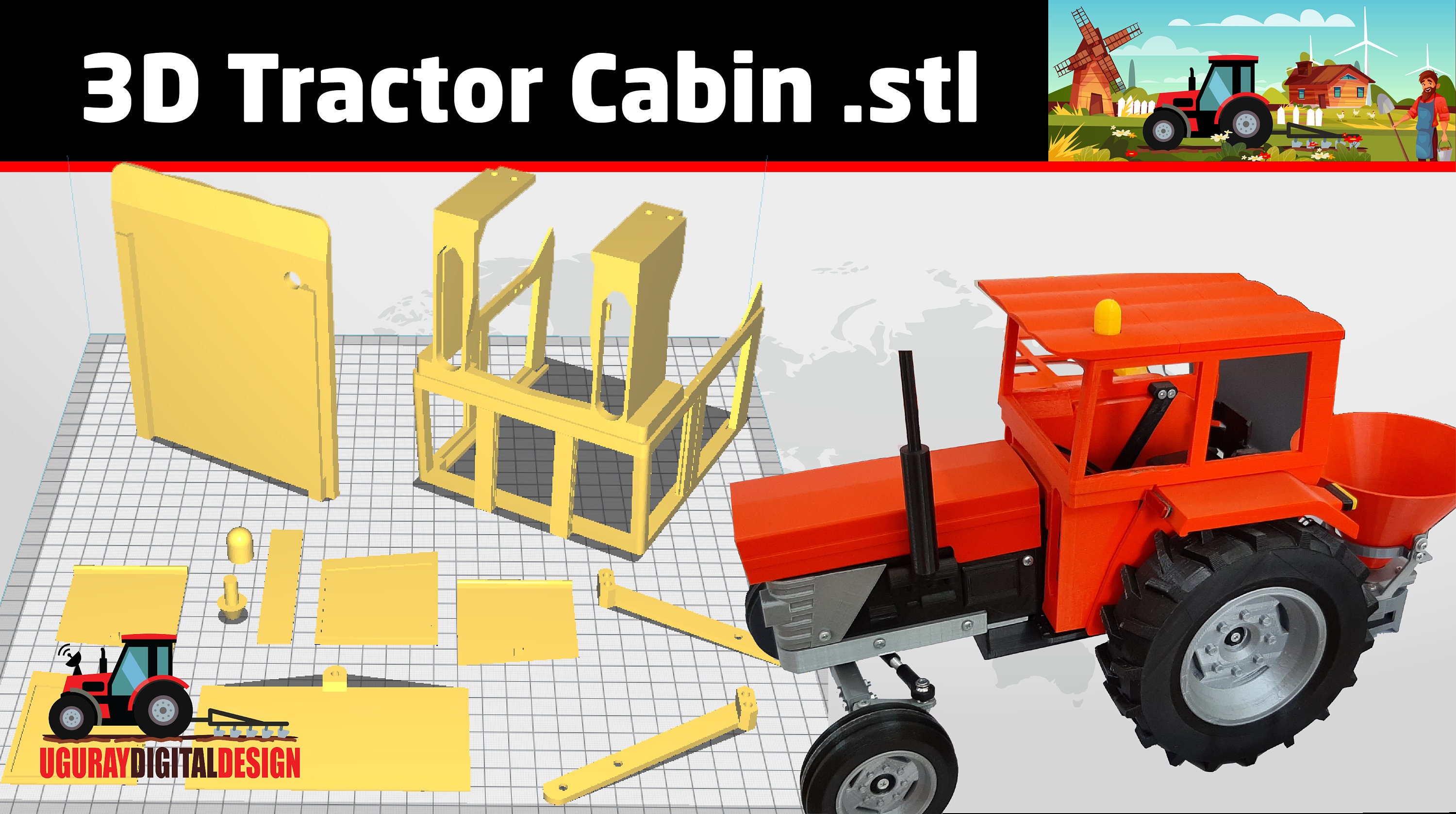 3D Tractor Cabin STL File - Etsy