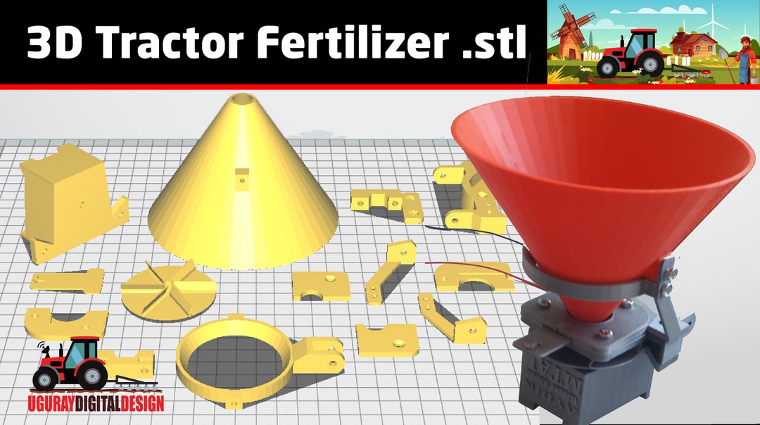3D Tractor Fertilizer STL File - Etsy