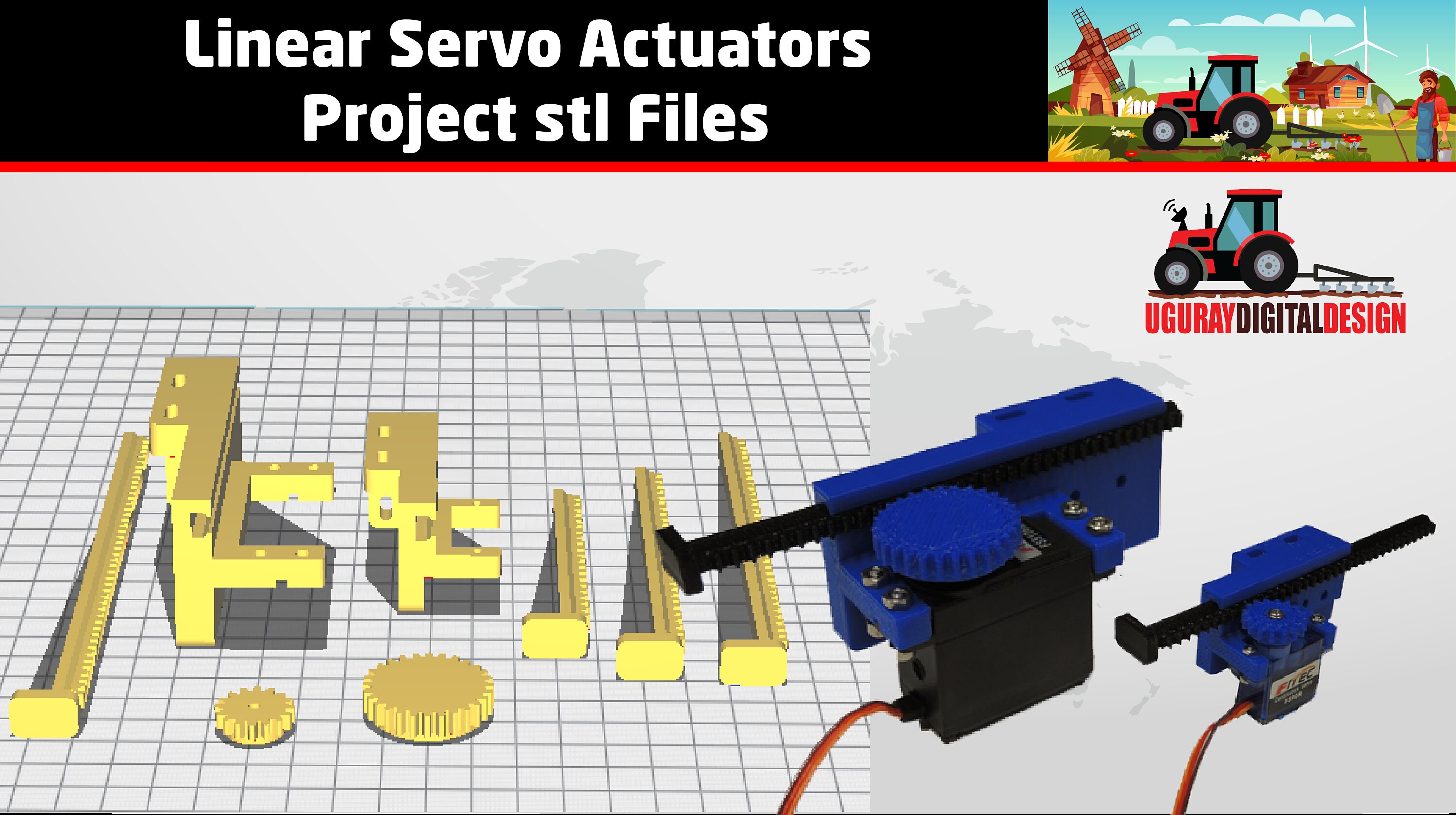 3d Linear Servo Actuators Stl Files And Arduino Project Etsy