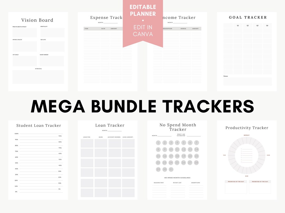 Ultimate Mega Bundle Tracker | Printable Tracker | Editable Tracker ...