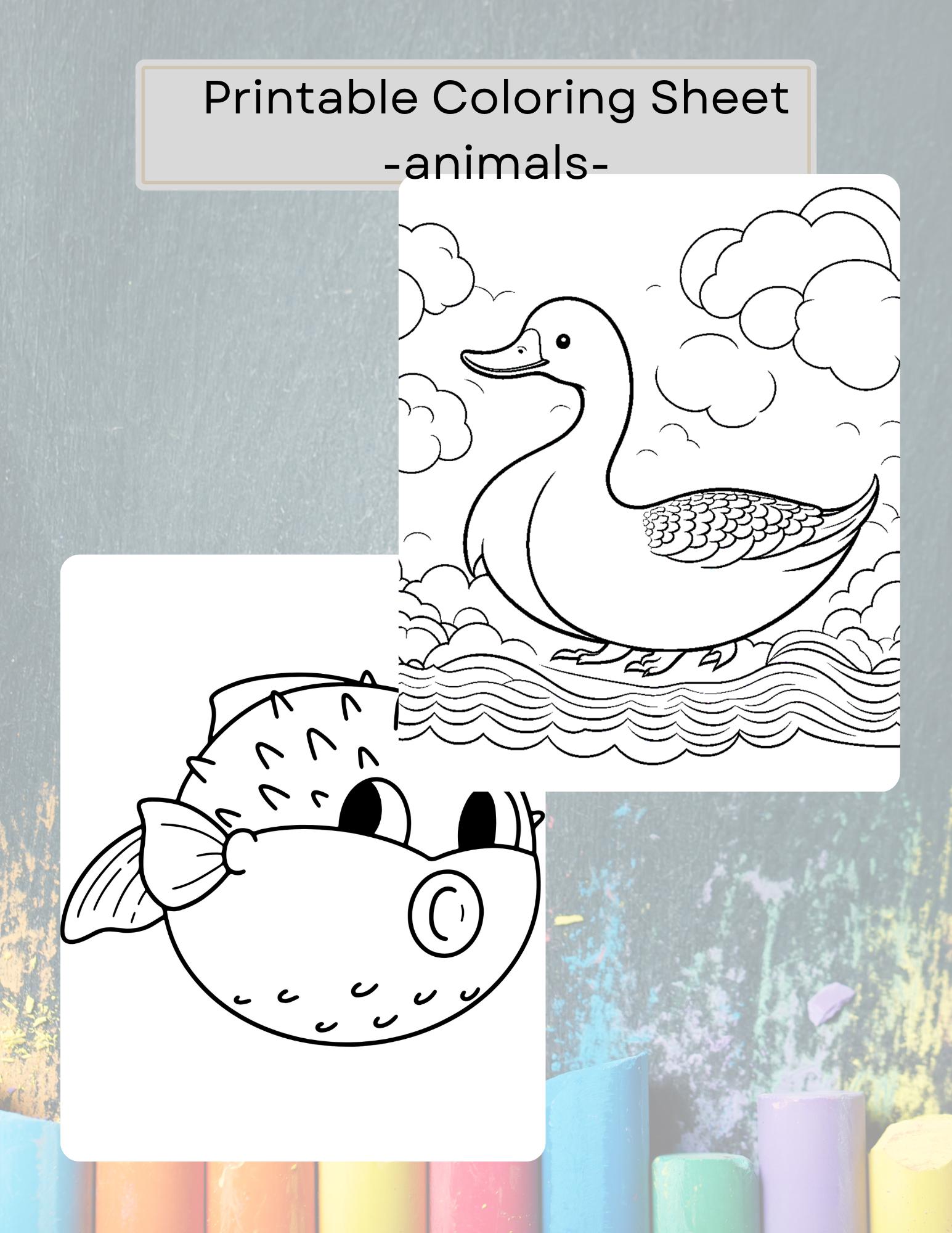 40+ Beautiful Animal Designs to Color – Instant Download! - Etsy