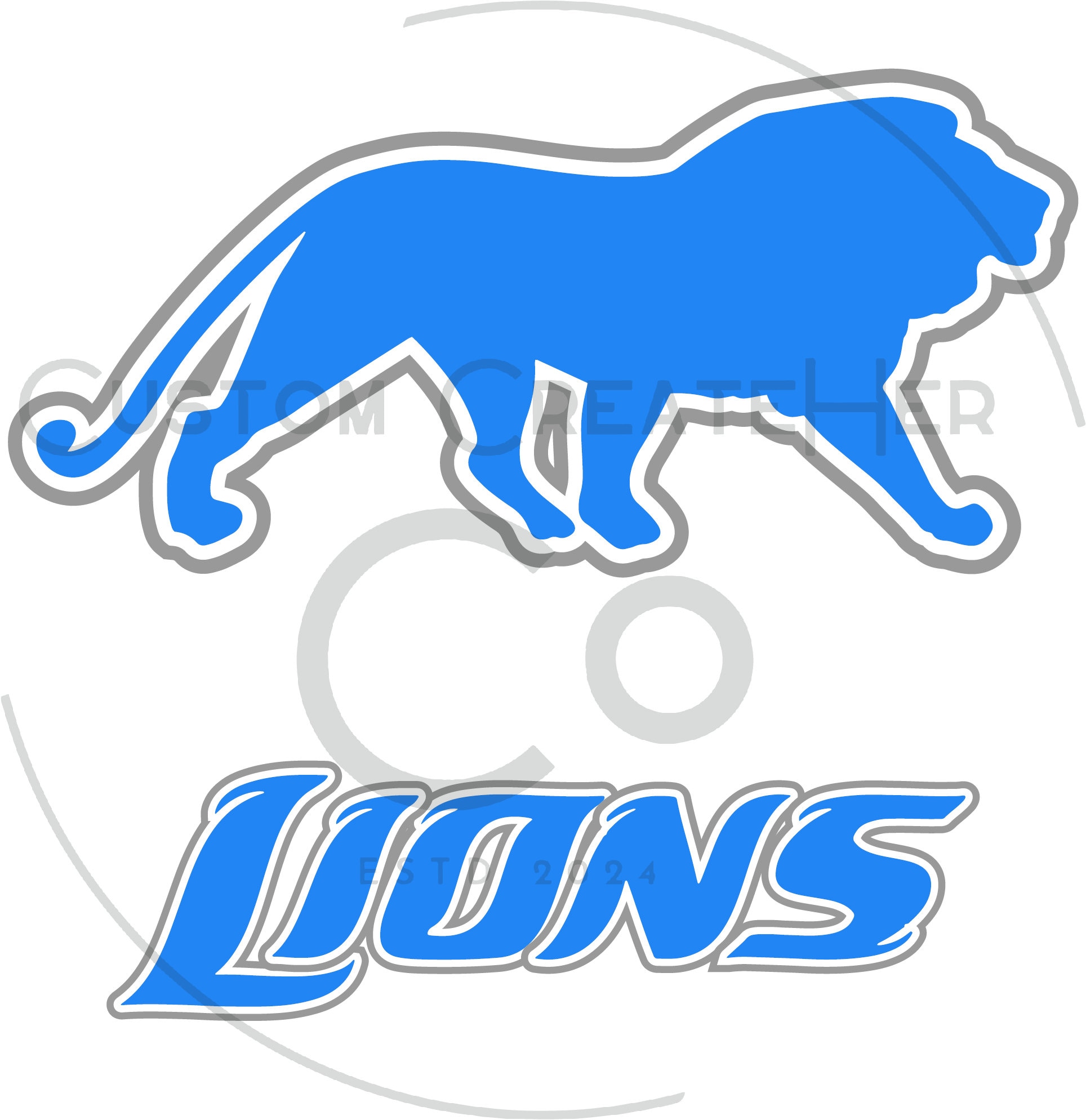 Detroit Football-lions White Background SVG, PNG, JPG, Digital Download ...