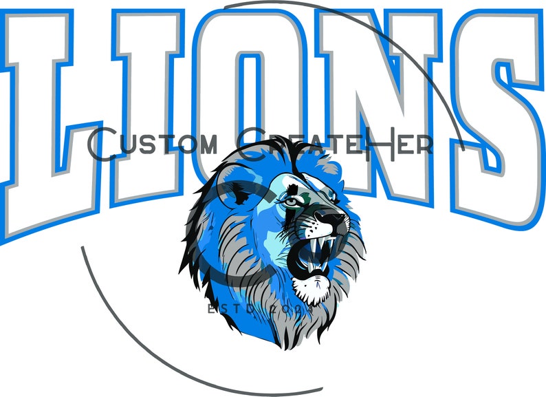 Detroit Football-lions-lion Head Lions SVG, PNG, JPG, Digital Download ...