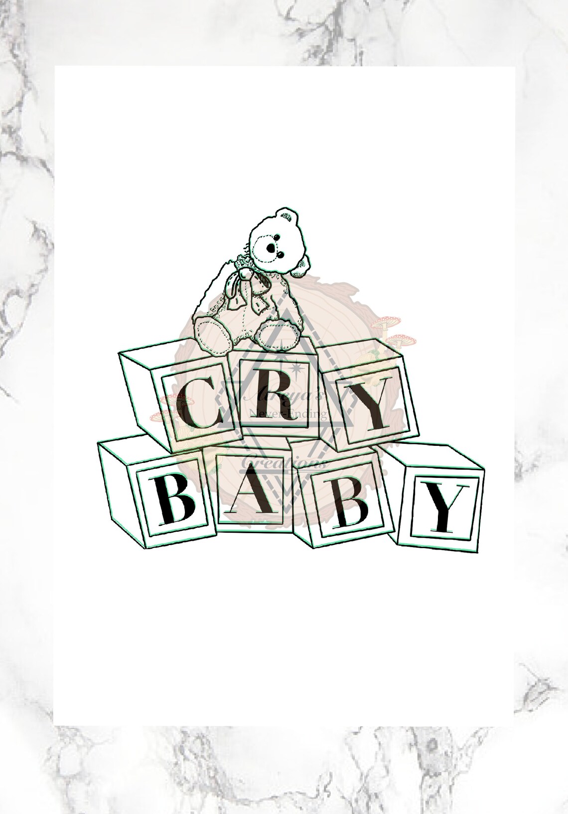 Cry Baby Blocks Teddy Bear Melanie Martinez Digital Downloadprints - Etsy