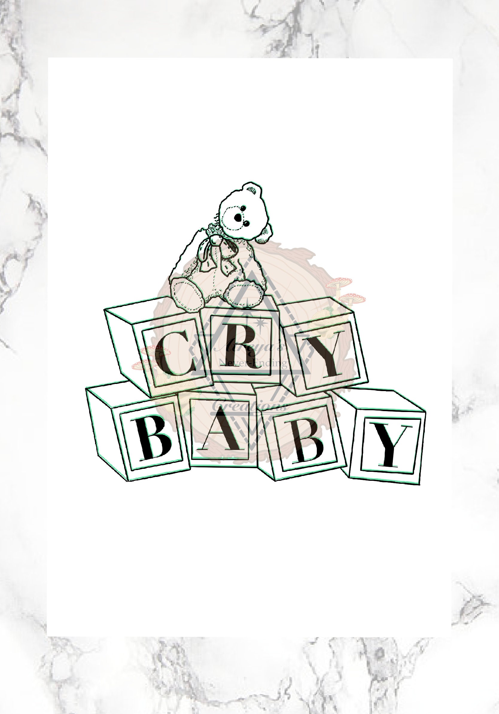 Cry Baby Blocks Teddy Bear Melanie Martinez Digital Downloadprints - Etsy