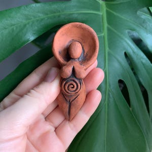Pregnant Ceramic Mother Goddess. Clay Female Figure. Amulet of ...