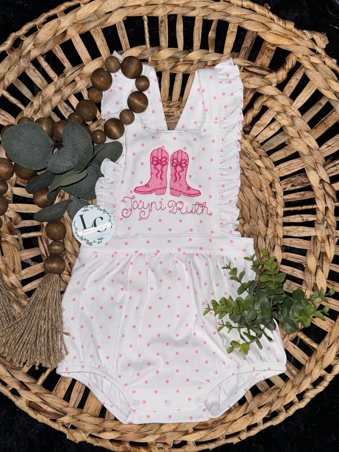 Baby Girl Cowgirl Boots Embroidered Bubble Romper | Cowgirl ...