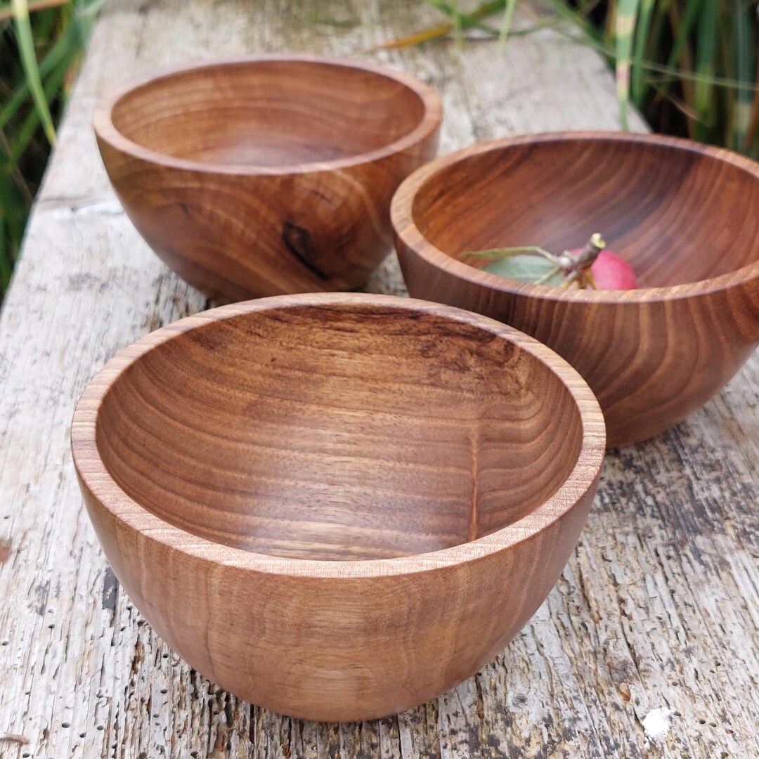 Wooden Bowl Small Bowls Bowl Set Hand Turned Presentation Bowl Cereal ...