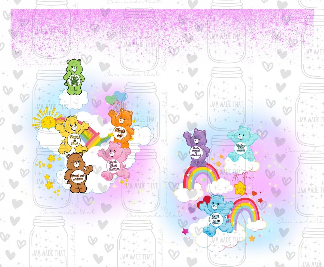 Swear Bears Tumbler Wrap 20oz Png Sublimation Instant Download Cuss ...