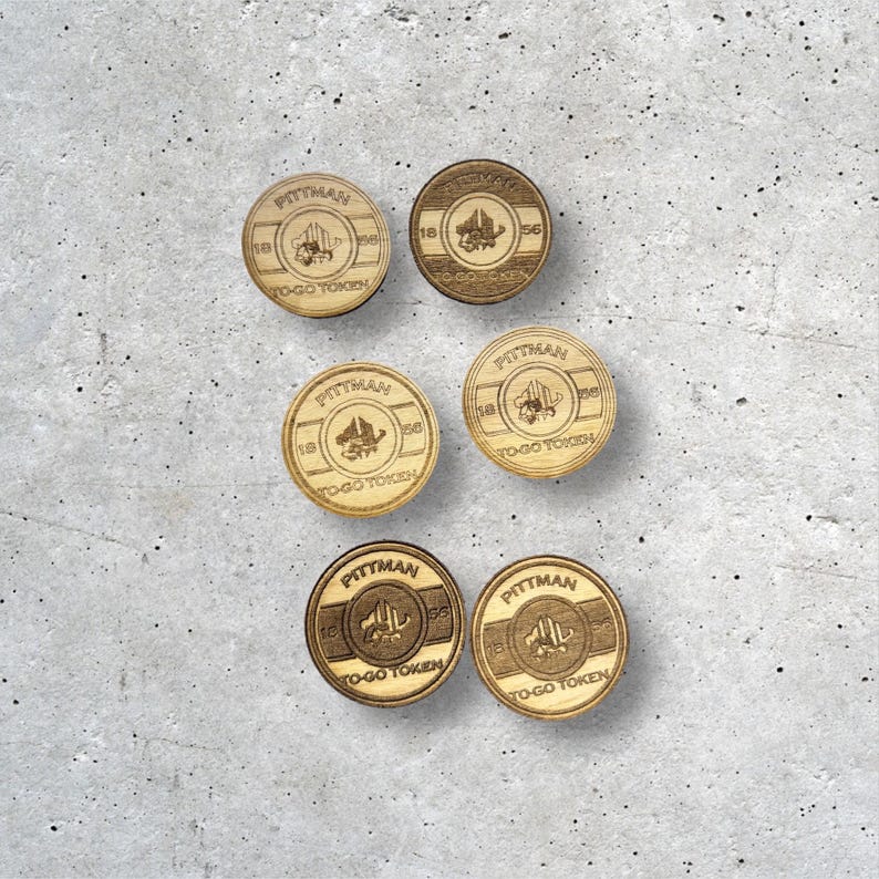 Personalized Wooden Tokens Custom Logo/design 2 Engraved Wooden Coins ...