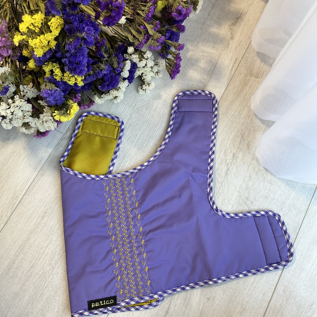 Lilac Pet Vest - Stylish Embroidered Dog Jacket - Handmade Dog Coat ...