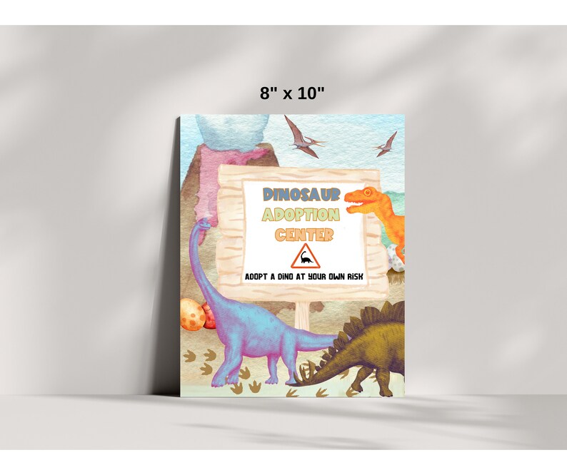 Adopt a Dinosaur Sign Dinosaur Certificate of Adoption Printable ...