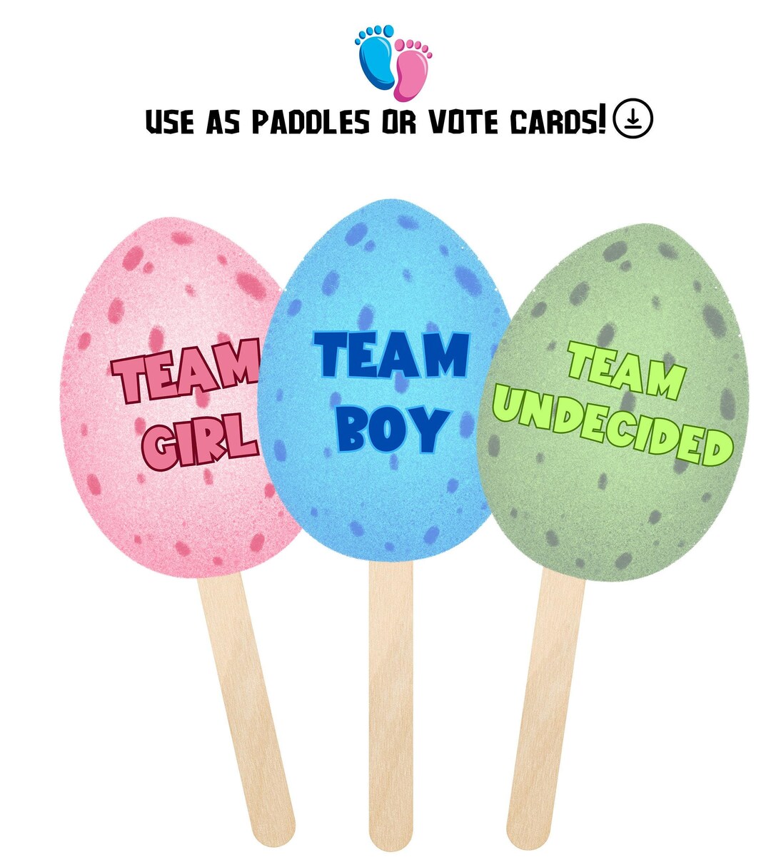 Printable Dinosaur Theme Gender Reveal Vote Signs INSTANT DOWNLOAD ...
