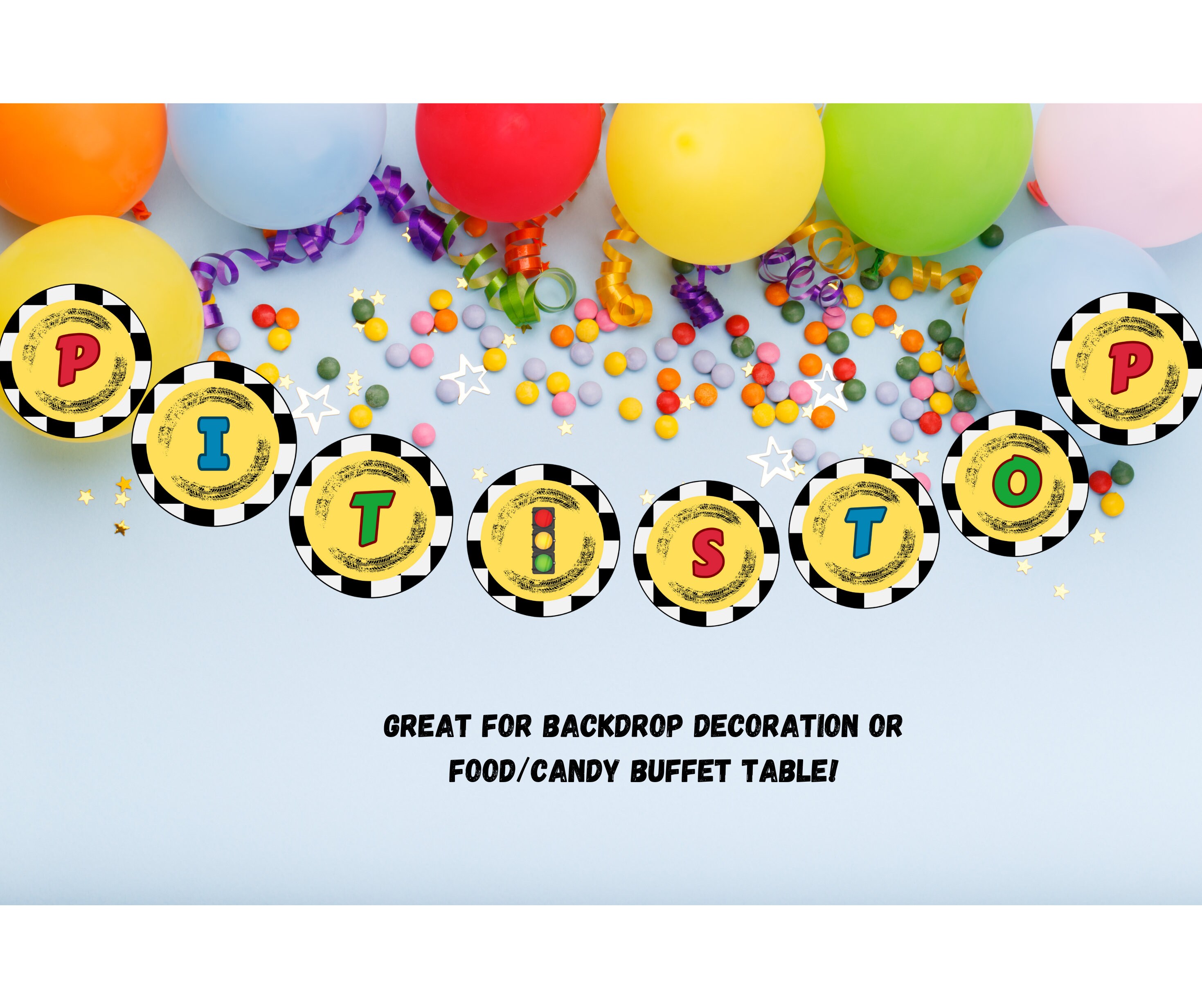 Race Car Birthday Party Banner INSTANT DOWNLOAD Pit Stop Banner ...