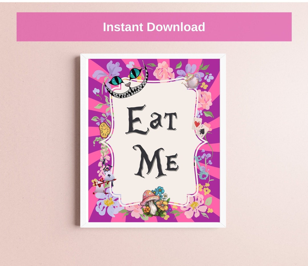 Alice in Wonderland Printable Party Food Decoration Sign INSTANT ...